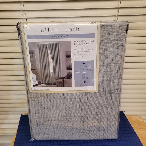 Wall Decor | 95in Rod Pocket Back Tab Blackout Panels Gray | Poshmark